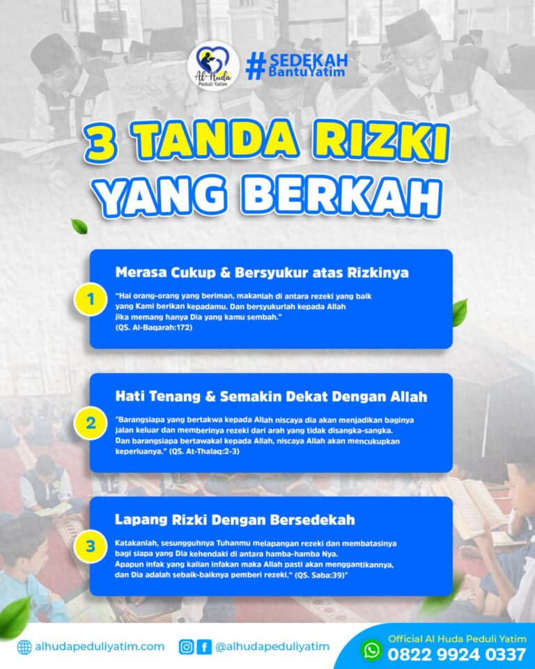 3 Tanda Rezeki yang Benar-Benar Berkah - Alhuda Peduli Yatim